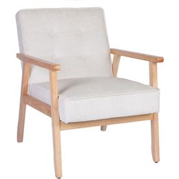 Home Affaire Loungesessel &raquo;MENONRI mit Armlehnen aus Massivholz&laquo; Relaxsessel, Lese-Sessel, Cocktailsessel in Cord und Webstoff beige rubber wood frame