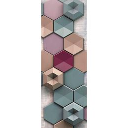 Komar Vliestapete &raquo;Digitaldruck Vlies - Hexagon - Gr&ouml;&szlig;e 100 x 280 cm&laquo; bedruckt glatt Wohnzimmer, Schlafzimmer bunt Vlies
