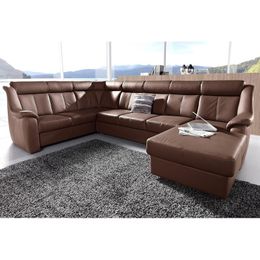Sit & More sit&more Wohnlandschaft &raquo;Basel U-Form&laquo; wahlweise mit Relaxfunktion braun Luxus-Microfaser Altara Nubuck (100% Polyester);Kunstleder SOFTLUX ;