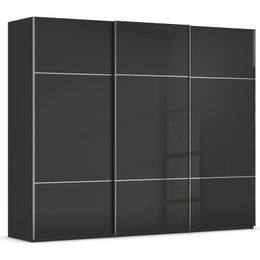 Rauch Schwebet&uuml;renschrank &raquo;Kleiderschrank Schrank Garderobe Schlafzimmerschrank SCALE-TRIO&laquo; edle dreigeteilte Front mit 2 Zierleisten Glasfront MADE 