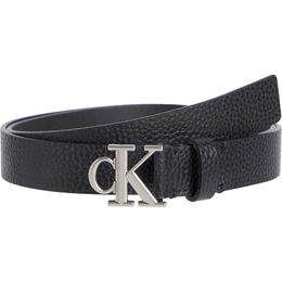 Calvin Klein Jeans Damen Lederg&uuml;rtel &raquo;MONOGRAM PLACQUE BUCKLE 25MM&laquo; mit Logo-Schnalle schwarz