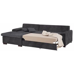 Home Affaire Ecksofa &raquo;F&ouml;hr L-Form&laquo; wahlweise mit Bettfunktion schwarz 100% Polyester Luxus-Microfaser/Struktur;100% Polyester PRIMABELLE /Webstoff;100