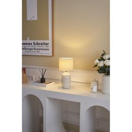 Tischleuchte &raquo;Charming Sparkle max.20W Cr&egrave;me Stoff/Keramik&laquo; E14 E14 beige