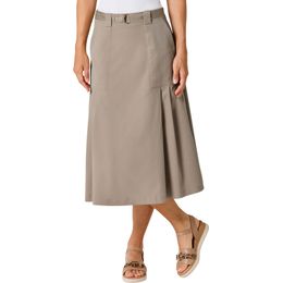 CREATION L PREMIUM Damen A-Linien-Rock inklusive G&uuml;rtel beige Gr&ouml;&szlig;e 48