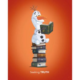 Komar Bild &raquo;Frozen Olaf Reading&laquo; Disney 1 Stk. tlg. Wandbild zur Dekoration im Kinderzimmer - ohne Rahmen bunt Holz, Papier