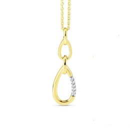 OROLINO Damen Kette mit Anh&auml;nger &raquo;Gold 585 mit 5 nat&uuml;rlichen Brillanten zus. 0,025ct.&laquo; gelb