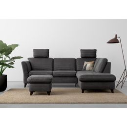 Home Affaire Ecksofa &raquo;Trelleborg L-Form&laquo; wahlweise mit Bettfunktion und Bettkasten, inkl. Federkern-Polsterung grau 100% Polyester