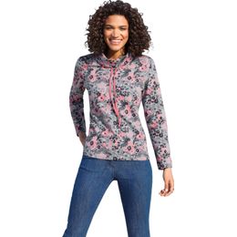 CR&Eacute;ATION L Damen Sweatshirt mit Bl&uuml;ten-Druck ros&eacute;-grau-gemustert Gr&ouml;&szlig;e 40