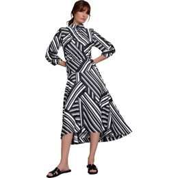 CREATION L PREMIUM Damen Maxikleid mit Grafik-Dessin schwarz-ecru-bedruckt Gr&ouml;&szlig;e 42