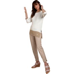 CREATION L PREMIUM Damen Longpullover mit U-Boot-Ausschnitt ecru-beige Gr&ouml;&szlig;e 40