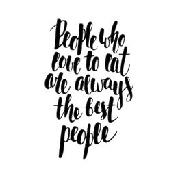queence Wanddekoobjekt &raquo;People who love to eat are always the best people&laquo; Stahlschild, Blechschild, Spruch, Witzig, Wanddeko, retro, 20x30cm schwarz 