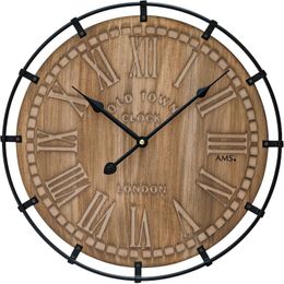 AMS AMS Wanduhr &raquo;W9616&laquo; Quarz,Holz,Metall,Wohnzimmer,Esszimmer,K&uuml;che,Arbeitszimmer,B&uuml;ro,Flur