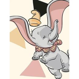 Komar Bild &raquo;Dumbo Angles&laquo; Disney 1 Stk. tlg. Wandbild zur Dekoration im Kinderzimmer - ohne Rahmen bunt Holz, Papier