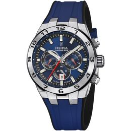 Festina Herren &raquo;Chrono Bike 2024&laquo; Armbanduhr, Quarzuhr, Herrenuhr, Stoppfunktion, bis 10 bar wasserdicht blau