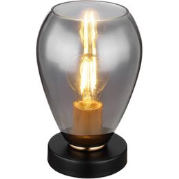 Globo LIGHTING Tischleuchte &raquo;FANNI&laquo; E27 1 Stk. Tischlampe/messing/Glas rauchfarben/Wohnzimmer/elegant