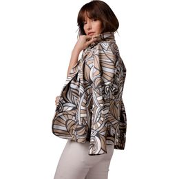 CREATION L PREMIUM Damen Jerseyblazer mit Allover-Druck beige-hellgrau-bedruckt Gr&ouml;&szlig;e 48