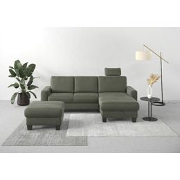 Home Affaire Ecksofa &raquo;Summer L-Form&laquo; mit Recamiere, mit oder ohne Bettfunktion und Bettkasten, Cord-Bezug gr&uuml;n 95% Polyester, 5% Polyamid