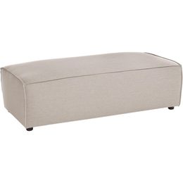 Home Affaire Hocker &raquo;NEU: SHERWOOD XXL, Polsterhocker, Cord, Webstoff&laquo; rechteckig, bequemer Sitzkomfort, 130/60/44 cm, Krokodilverbinder beige 100% 