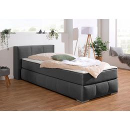 Home Affaire Boxspringbett &raquo;Chelles&laquo; inkl. Kaltschaumtopper, in 5 Breiten und 3 Matratzenarten grau Samtoptik (100% Polyester);Bezug der Spiegelfl&auml;che