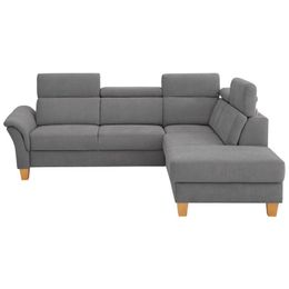 Home Affaire Ecksofa &raquo;Conville L-Form&laquo; Federkern, wahlweise mit Bettfunktion und Bettkasten bzw. Stauraum grau 100% Polyester