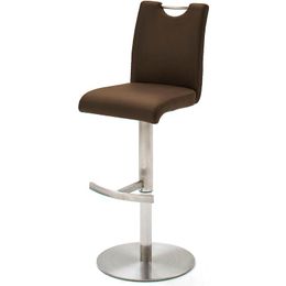 MCA furniture Bistrostuhl &raquo;ALESI Barstuhl Tresenstuhl Barhocker&laquo; () mit R&uuml;ckenlehne, 360&deg; drehbar, Sitzh&ouml;he einstellbar von 56-81 cm braun Kunstleder