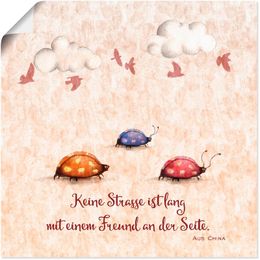 Artland Wandbild &raquo;Lebensweisheit Freunde&laquo; Tiere 1 Stk. tlg. als Alubild, Leinwandbild, Poster in verschied. Gr&ouml;&szlig;en beige