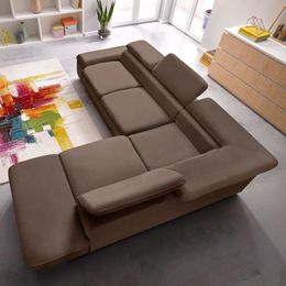 Sit & More sit&more Ecksofa &raquo;Alcatraz L-Form&laquo; wahlweise mit Bettfunktion braun Struktur fein (97% Polyester, 3% Polyamid);Luxus-Microfaser ALTARA NUBUCK (95% 