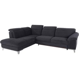 COTTA Ecksofa &raquo;Teresa L-Form&laquo; mit Kopfteilverstellung, wahlweise mit Bettfunktion schwarz Chenille (90% Polyester; 10% Polyamid );Struktur (100% 