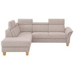 Home Affaire Ecksofa &raquo;Conville L-Form&laquo; Federkern, wahlweise mit Bettfunktion und Bettkasten bzw. Stauraum grau 100% Polyester