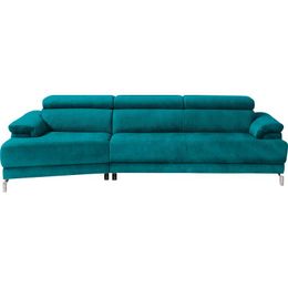 Egoitaliano Ecksofa &raquo;Soul, extravagantes Designsofa, Megasofa, super bequem, tolle Details&laquo; mit Trapez-Abschlu&szlig;element, inkl verstellbarer Kopfteile blau