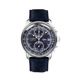 Zeppelin Herren Zeppelin Chronograph &raquo;100 Jahre&laquo; Quarzuhr, Armbanduhr, Herrenuhr, Made in Germany, Lederarmband blau