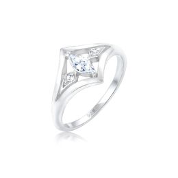 Elli Damen Verlobungsring &raquo;Zirkonia Wei&szlig; 925 Sterling Silber&laquo;