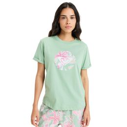 Roxy Damen Shirttop &raquo;Oceanregular Round Hibiscus&laquo; gr&uuml;n S