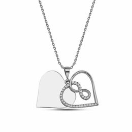 dKeniz Damen dKeniz Kette mit Anh&auml;nger &raquo;925/- Sterling Silber Herzkette&laquo; wei&szlig;