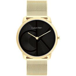 Calvin Klein Damen Quarzuhr &raquo;CK ICONIC 35 mm&laquo; Armbanduhr, Damenuhr, Edelstahlarmband, analog gold