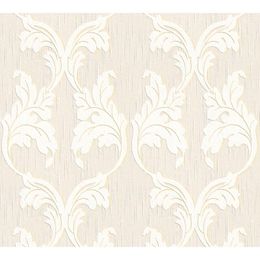 ARCHITECTS PAPER Textiltapete &raquo;Tessuto&laquo; Barock floral gemustert samtig Tapete Barock Tapeten Wohnzimmer Schlafzimmer K&uuml;che modern Flur Design beige Viskose, Vlies