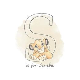 Komar Bild &raquo;S like Simba&laquo; Disney 1 Stk. tlg. Wandbild zur Dekoration im Kinderzimmer - ohne Rahmen bunt Holz, Papier