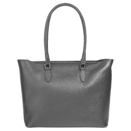 CLUTY Damen Shopper echt Leder, Made in Italy schwarz
