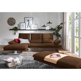 W.Schillig Ecksofa &raquo;broadway, Designsofa mit tollem Sitzkomfort, L-Form&laquo; Sitztiefenverstellung, Kopfteil- & Seitenteilverstellung, Breite 291cm braun 