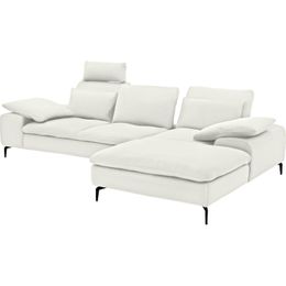 W.Schillig Ecksofa &raquo;valentinoo, Designsofa, bequem, elegant und zeitlos, L-Form&laquo; inklusive Hocker, mit Sitztiefenverstellung, Breite 299 cm wei&szlig; 