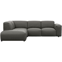 FLEXLUX Ecksofa &raquo;Lucera, super bequem durch hochwertigen Sitzaufbau mit Kaltschaum&laquo; modern & anschmiegsam, L-Form, Designsofa grau 100% Echteder