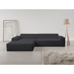 WERK2 Ecksofa &raquo;Zeus-XL, Mega-Sofa mit gro&szlig;er Sitztiefe, Stellma&szlig;e 311cm x 210cm&laquo; Curvy Trend Garnitur mit urbaner Optik, bequem, Big-Sofa, L-Form grau