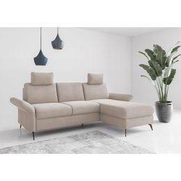 Home Affaire Ecksofa &raquo;Rochelle&laquo; wahlweise mit Bettfunktion, Bettkasten und Armteilverstellung grau 100% Polyester