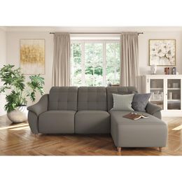 Home Affaire Ecksofa &raquo;Boston L-Form&laquo; Kopfteilverstellung an jeder Sitzfl&auml;che, wahlweise Relaxfunktion grau Struktur (100% Polyester);Luxus-Microfaser 