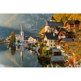 papermoon Fototapete &raquo;HALLSATT-ALPEN DORF SALZKAMMERGUT SEE SALZ&laquo; bunt Vlies