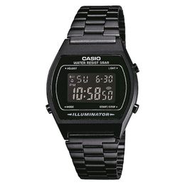CASIO VINTAGE Damen CASIO VINTAGE Chronograph Quarzuhr, Armbanduhr, Damenuhr, Herrenuhr, Digitaluhr,Edelstahlarmband schwarz