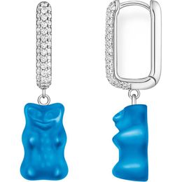 Thomas Sabo Damen Thomas Sabo Single-Creole &raquo;Thomas Sabo x HARIBO Schmuck: Gro&szlig;e Einzel-Creole mit Goldb&auml;r&laquo; mit Kristallglas, Zirkonia (synth.) blau