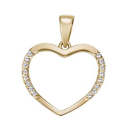 Firetti Damen Kettenanh&auml;nger &raquo;Schmuck Geschenk Silber 925 Halsschmuck Anh&auml;nger Herz "LIEBE"&laquo; () mit Zirkonia (synth.) gold