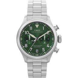 Timex Herren Chronograph &raquo;WATERBURY ACE&laquo; Quarzuhr, Armbanduhr, Herrenuhr, Edelstahlarmband, Stoppfunktion,Datum