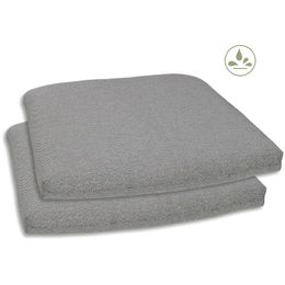 GO-DE Sitzkissen &raquo;Selina, TOPSELLER!&laquo; 2er Set, 40x5x45 cm, wasserabweisend grau Polyester